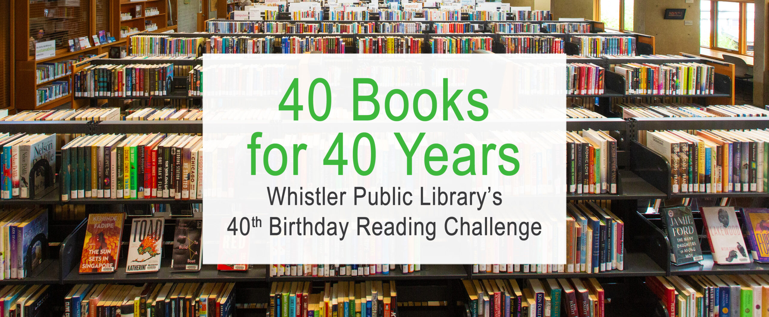 40 Books for 40 Years of Whistler Public Library | Whistler Library